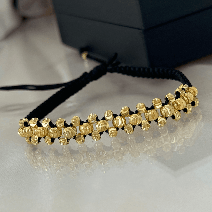 Manillas Artesanales. Balines en Oro Laminado 18k – Vibrantto Joyería